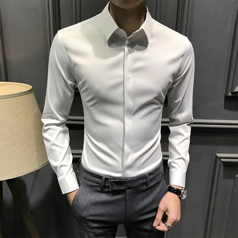 Camicia da uomo senza pieghe con bottoni – viyame