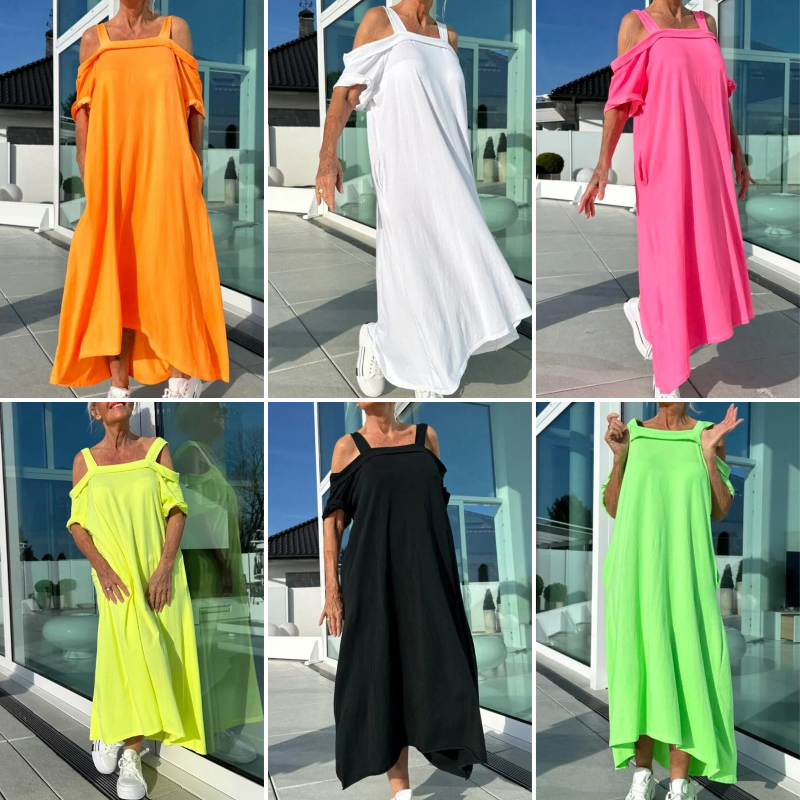 🏖️Summer Specials💃Maxi abito casual a spalla fredda da donna – viyame